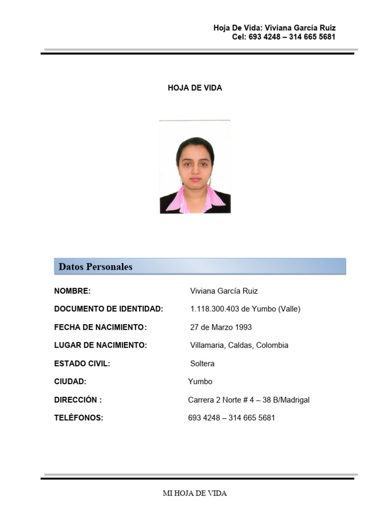 Hoja de Vida Nueva Actualizda Hym | PDF | Ciencias sociales