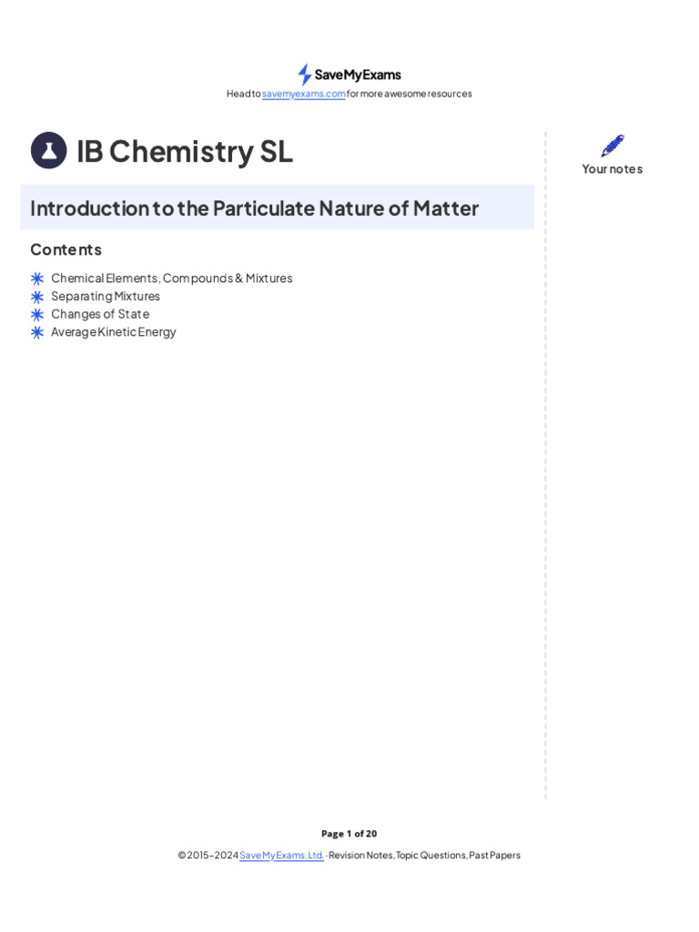 Intro To The Particulate Nature of Matter | PDF