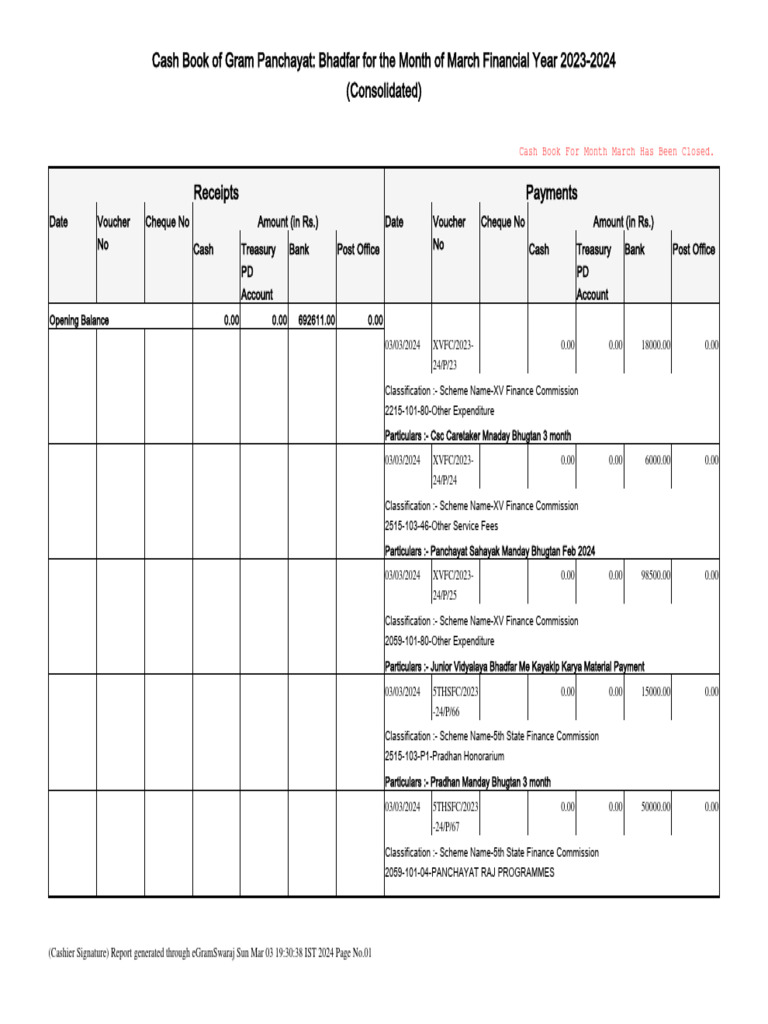 Generate Cashbook Report | PDF | Cheque | Banks