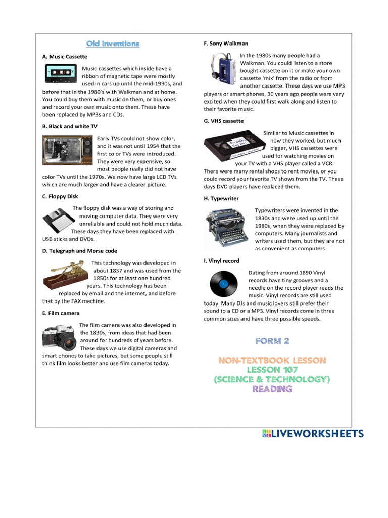 Old Invention Reading Exercise | PDF