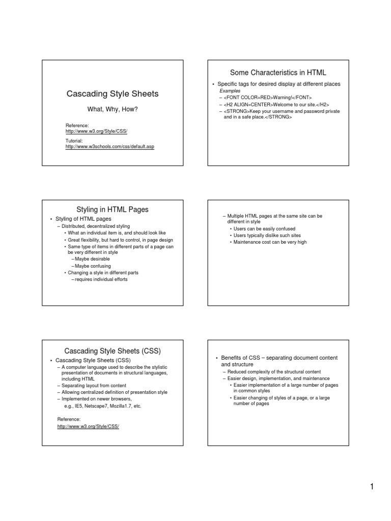 Css Handout | PDF | Cascading Style Sheets | Html