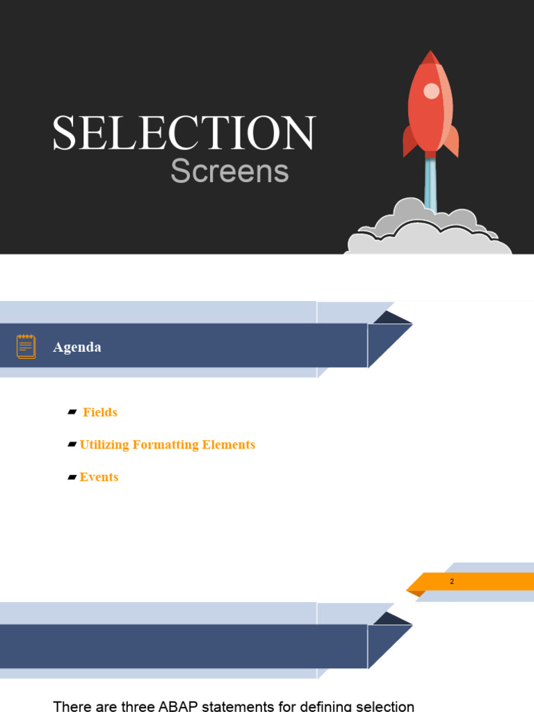Selection Screen | PDF | Parameter (Computer Programming) | Software Development