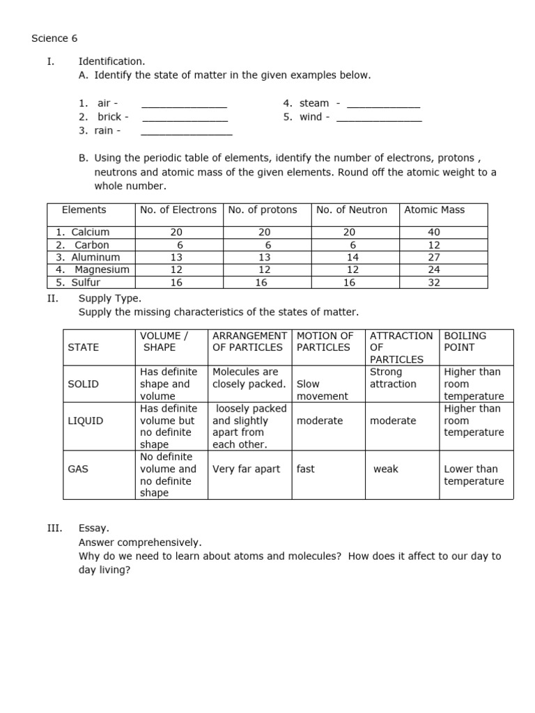 MATTER QUIZ | PDF | Chemical Elements | Matter