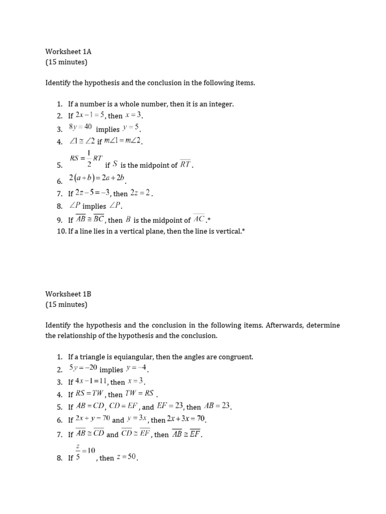 Worksheets - Grade 8 Mathematics - Quarter II - Geometry - Final | PDF