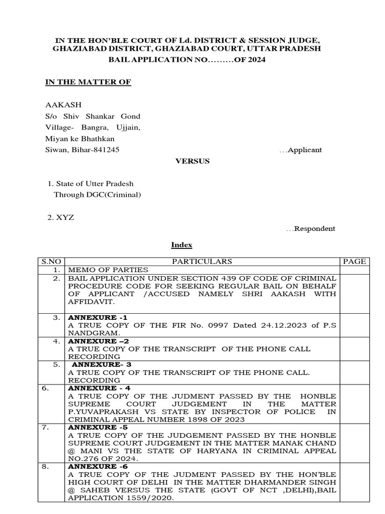 Aakash Bail Ghaziabad Final | PDF