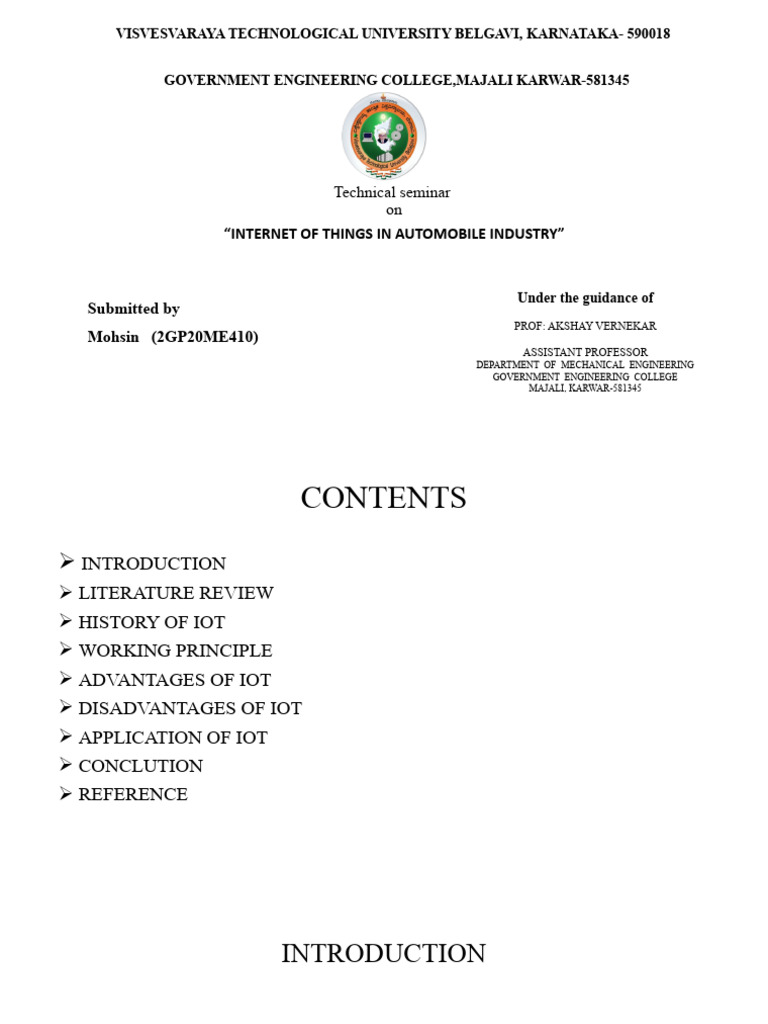 MOHSIN Technical Seminar | PDF | Internet Of Things | Computing