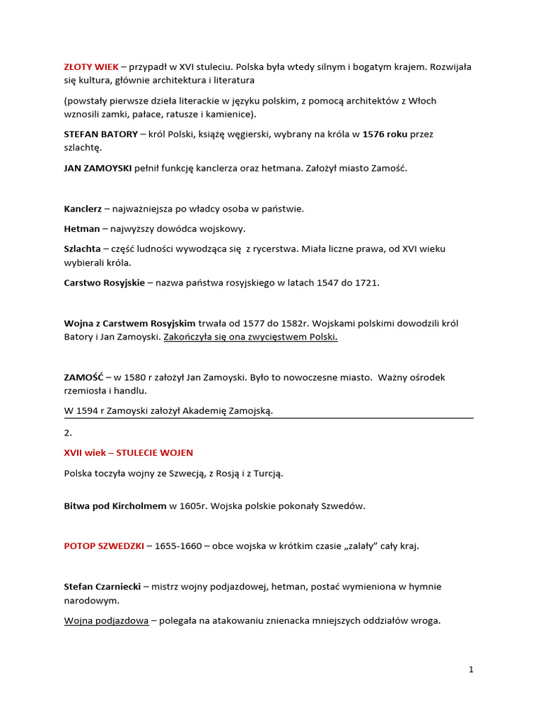 Historia Dział III-1 | PDF