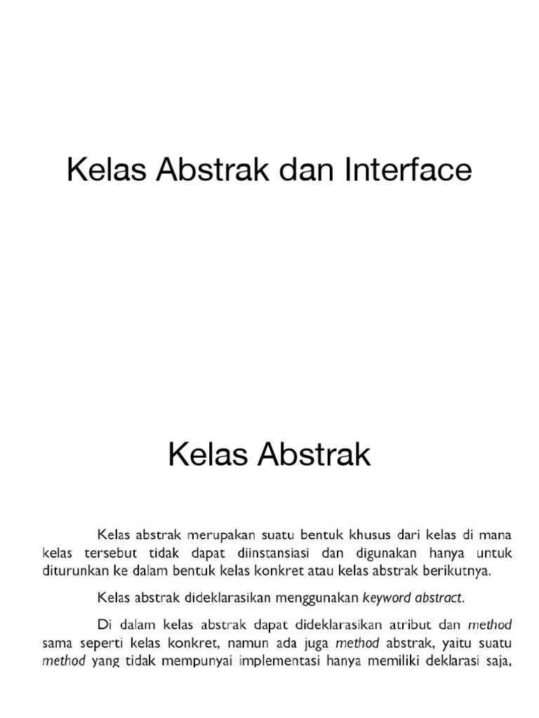 Kelas Abstrak & Interface OOP | PDF