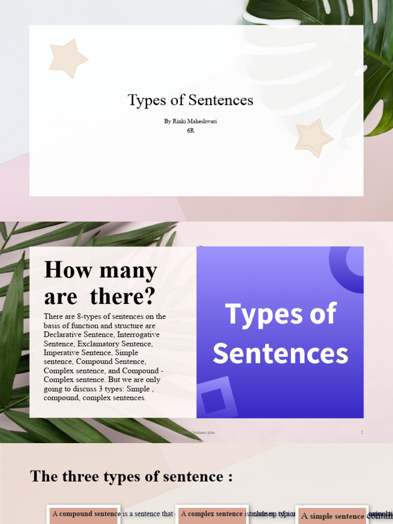 Types of Sentences - ENGLISH | PDF | Sentence (Linguistics) | Semiotics