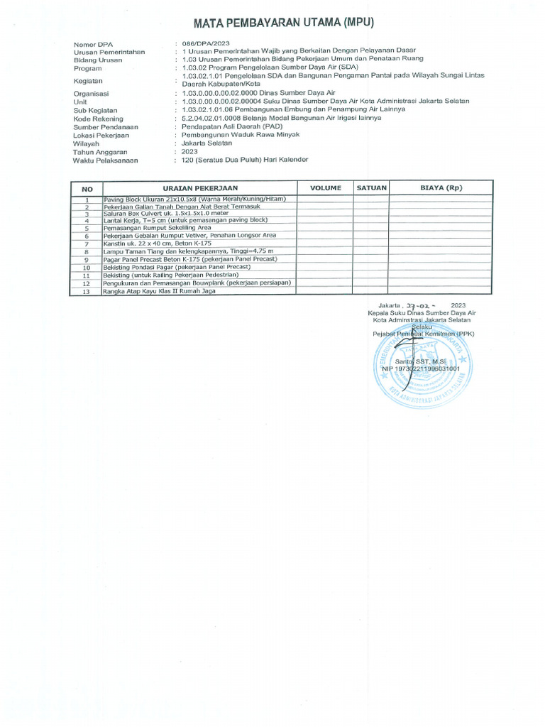 Mata Pembayaran Utama MPU Fix | PDF