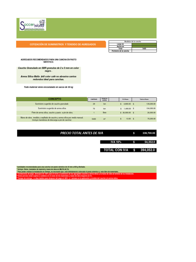 COTIZACION suministors e instalacion agreagdos cancha_Rodrigo Jacuinde_Milpa Alta_6 Enero 2024 ...