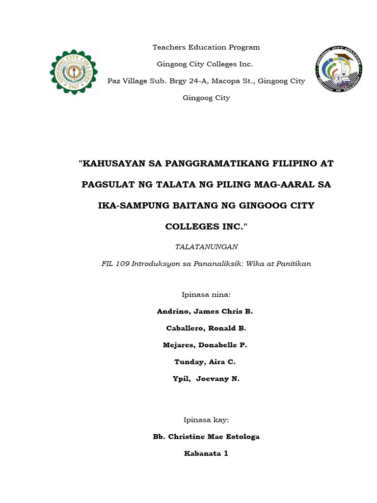 Final Pananaliksik Pdf