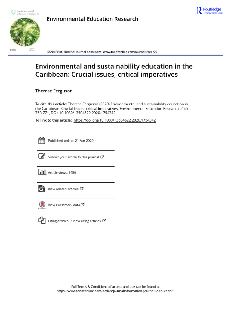 Environmental and Sustainability Education in The Caribbean Crucial ...