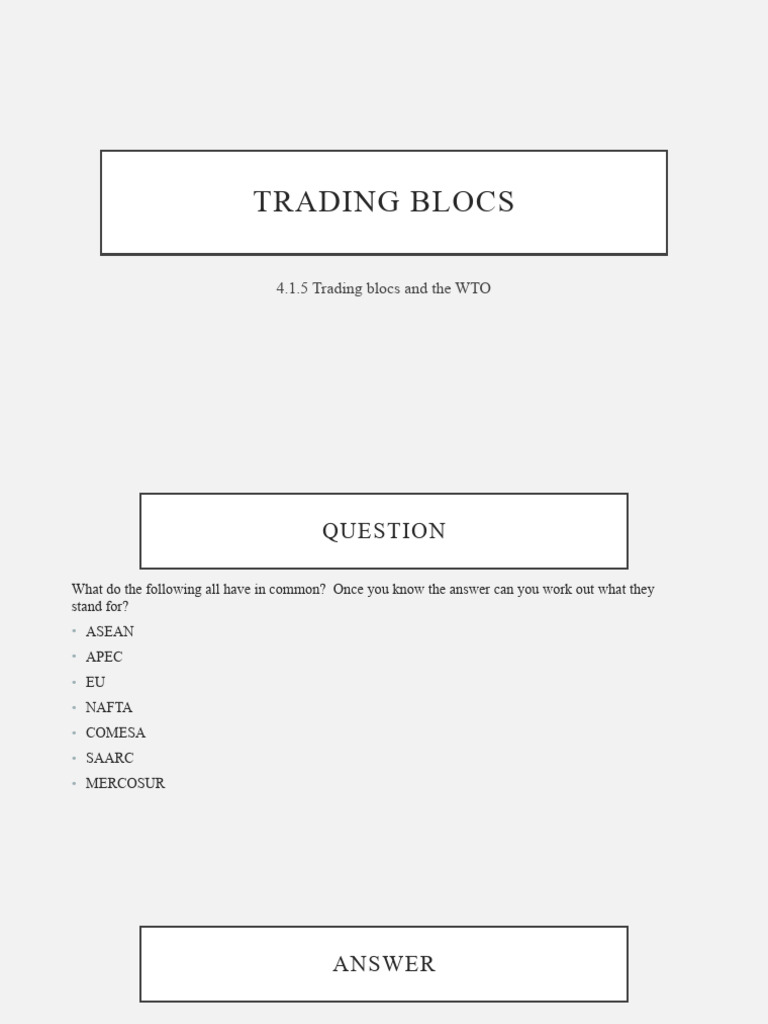 Understanding Trading Blocs and WTO | PDF | Monetary Policy | World ...