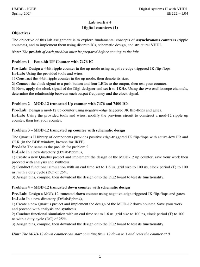 Lab 4 | PDF | Vhdl | Electricity