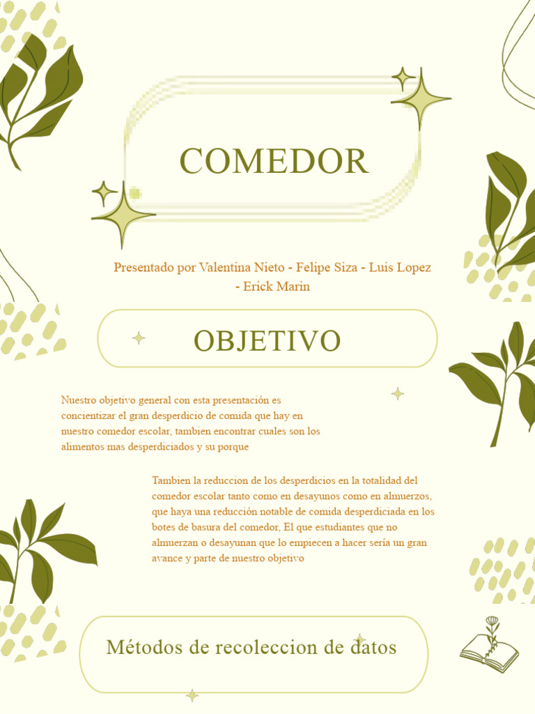 Estadísticas y Sexualidad (Comedor) | PDF | Almuerzo | Alimentos