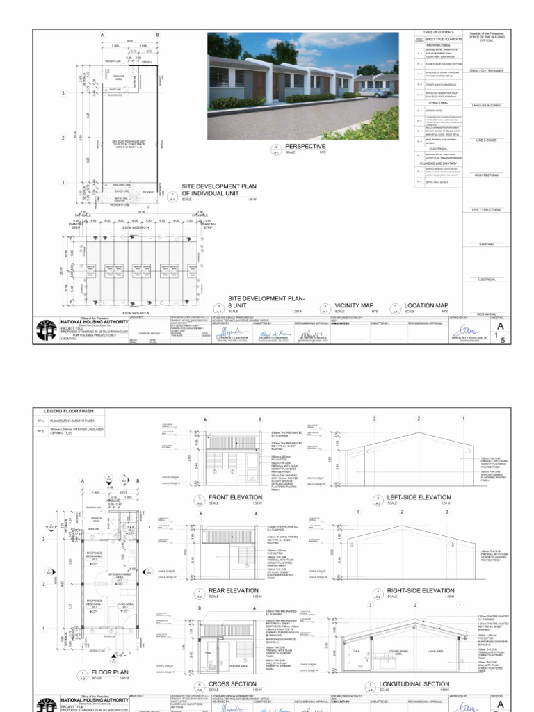 NHA Plans and Working Drawing For 28sqm Socialized Housing | PDF
