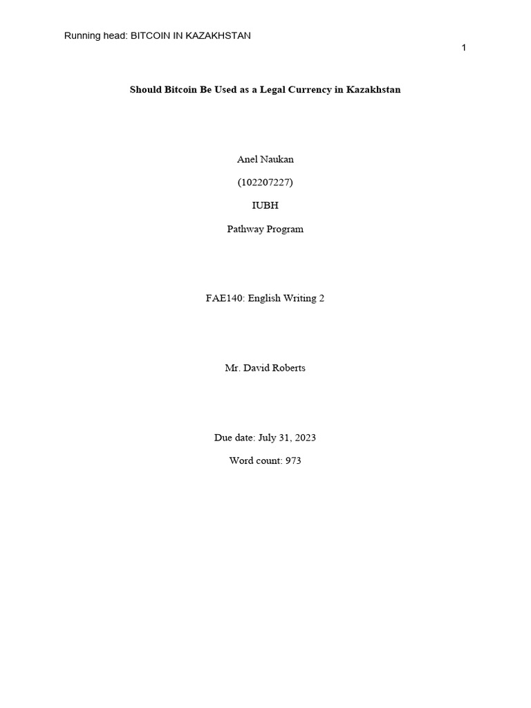FAE140 Writing Assignment IUBH | PDF | Cryptocurrency | Bitcoin