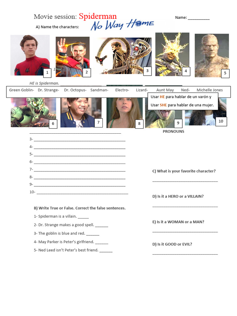 Movie Session. Spiderman | PDF | Spider Man | Marvel Comics Characters