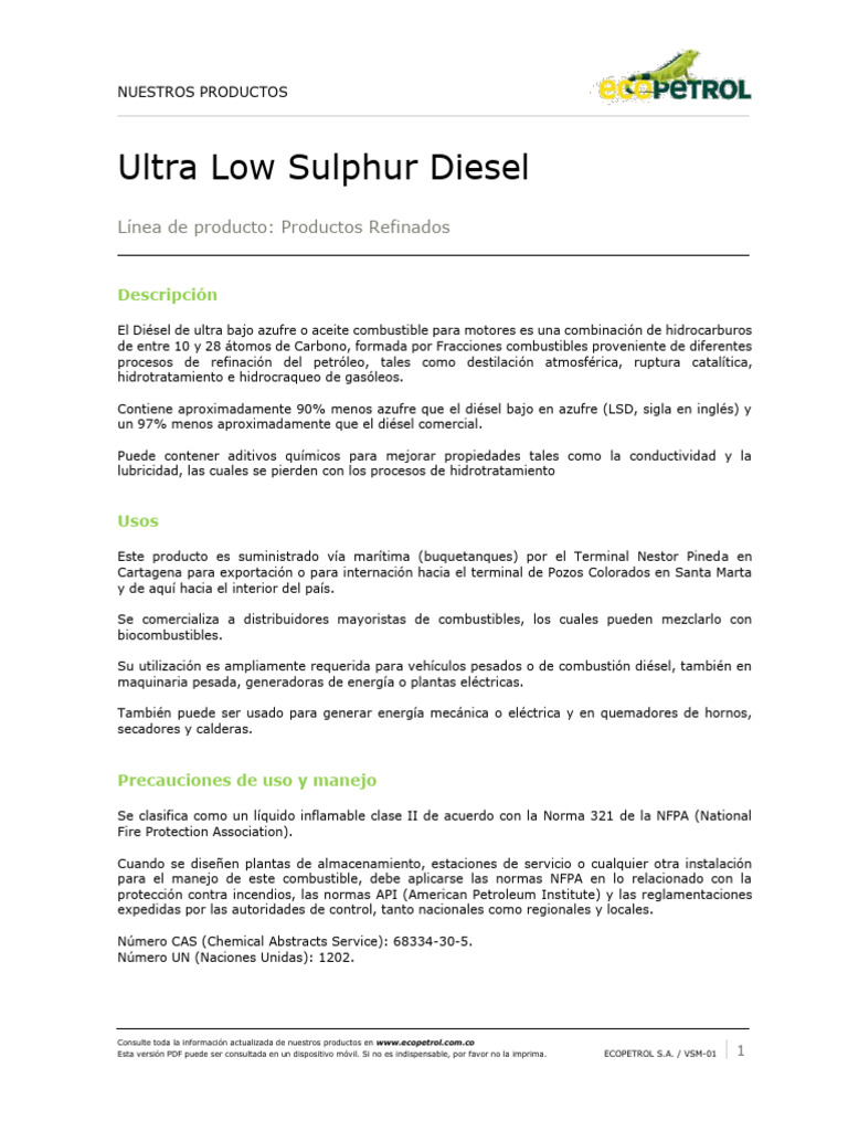 FTP FormatoCliente Ultra+Low+Sulphur+Diesel | PDF | Combustible diesel | Combustibles