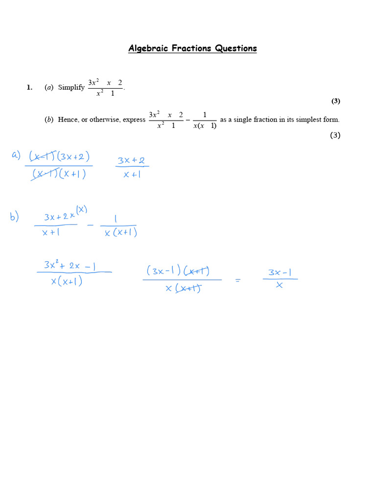 Algebraic Methods Questions | Download Free PDF | Mathematics | Algebra