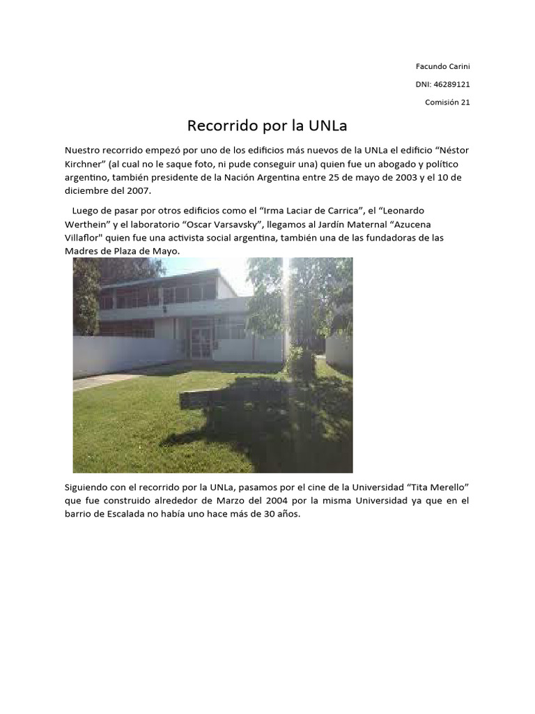 Recorrido por la UNLa y sus edificios históricos | PDF | Argentina