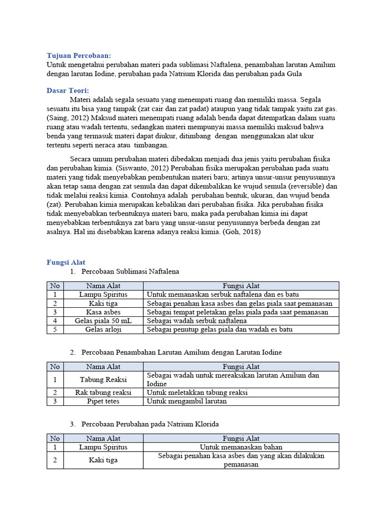 Draft Laporan Resmi Percobaan 1 Bagian Dian | PDF