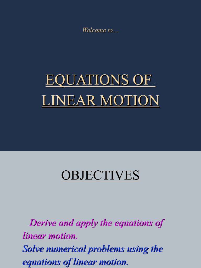 Equations of Motion | PDF