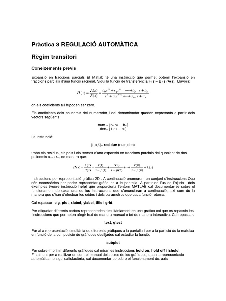 Practica - 3 REGIM TRANSITORI | PDF