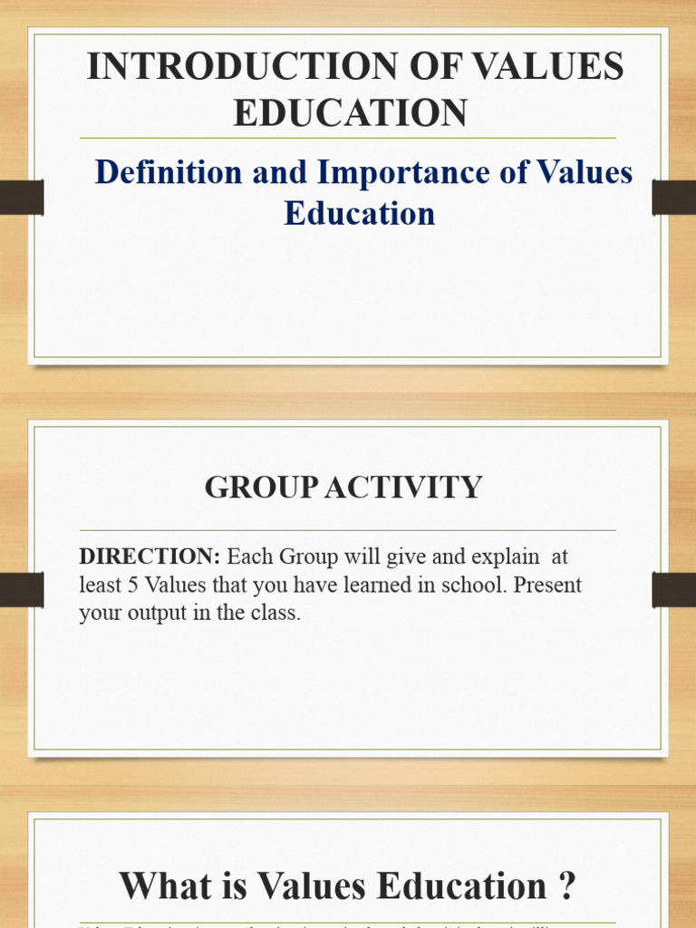 Definition and Importance of Values Education | PDF