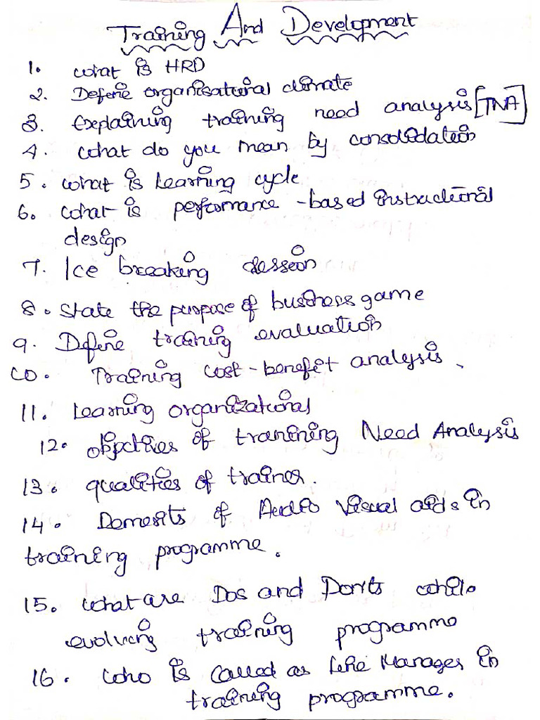 Training and Development | PDF