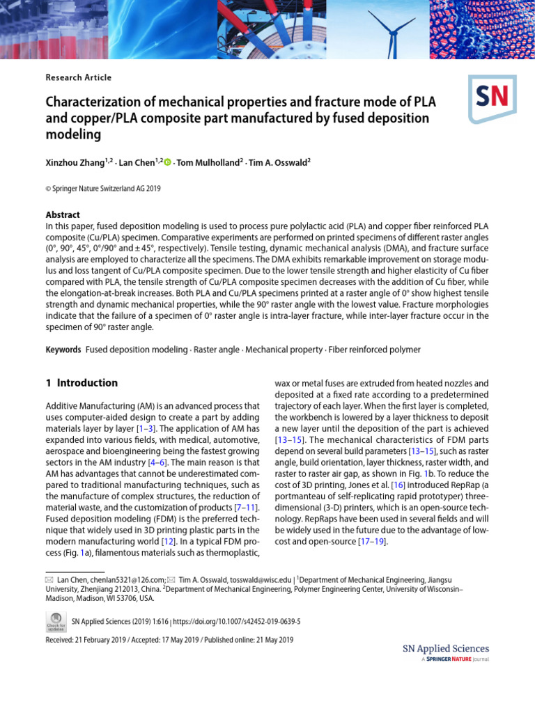 Characterization of Mechanical Properties and Fracture Mode of PLA ...