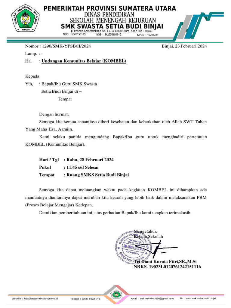 Undangan Rapat Kombel | PDF