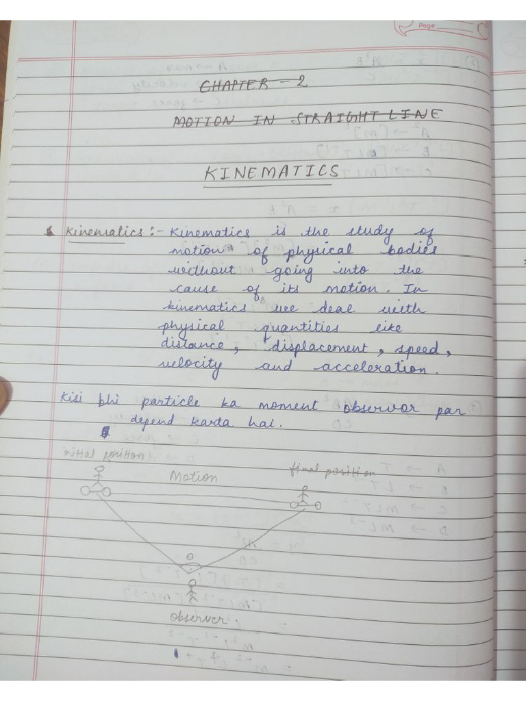CH2 MOTION IN STRAIGHT LINE Physics | PDF