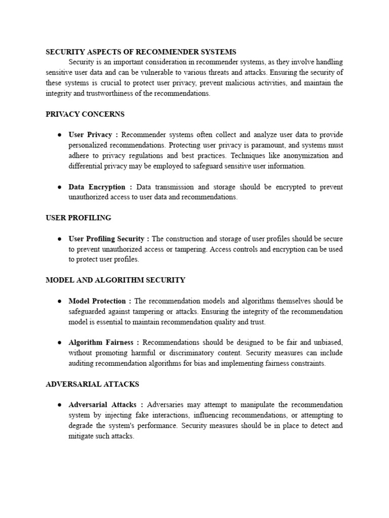 Security in Recommender Systems | PDF