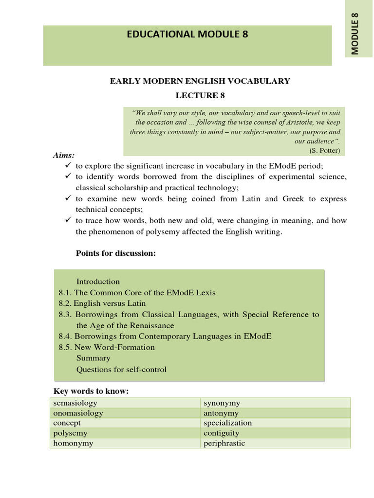 Early Modern English Vocabulary | Download Free PDF | English Language ...