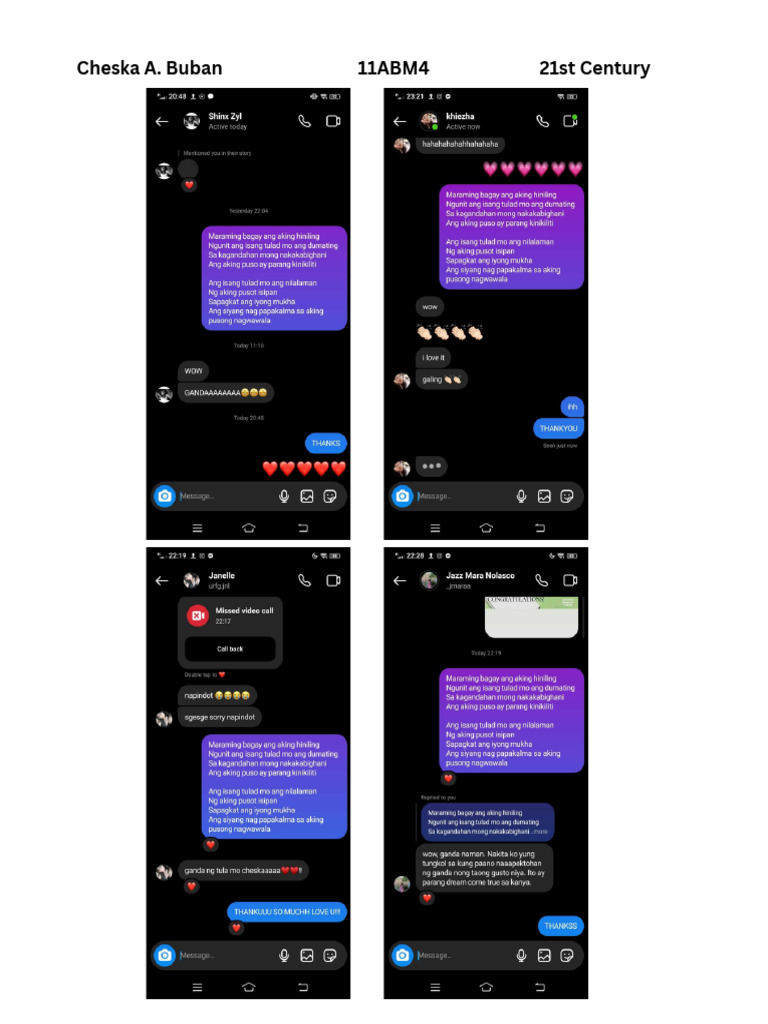 Text Tula Ni Cheska | PDF