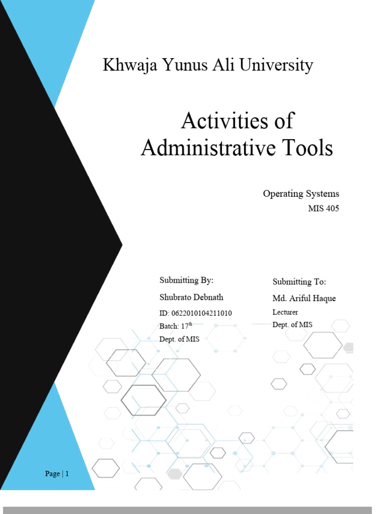 Activities of Administrative Tool | PDF