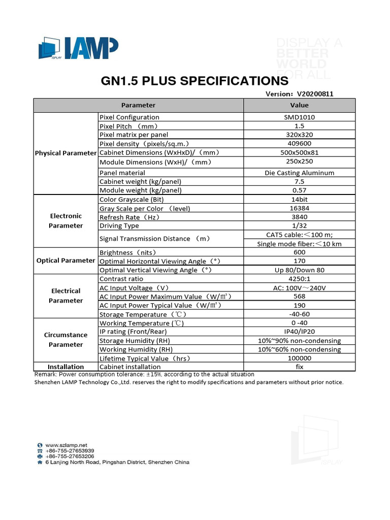 LamPro GN PLUS Specifications | Download Free PDF | Optical Fiber ...