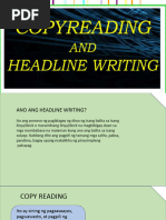 Lecture in Copyreading & Headline Writing - Unit Count and Printer's ...