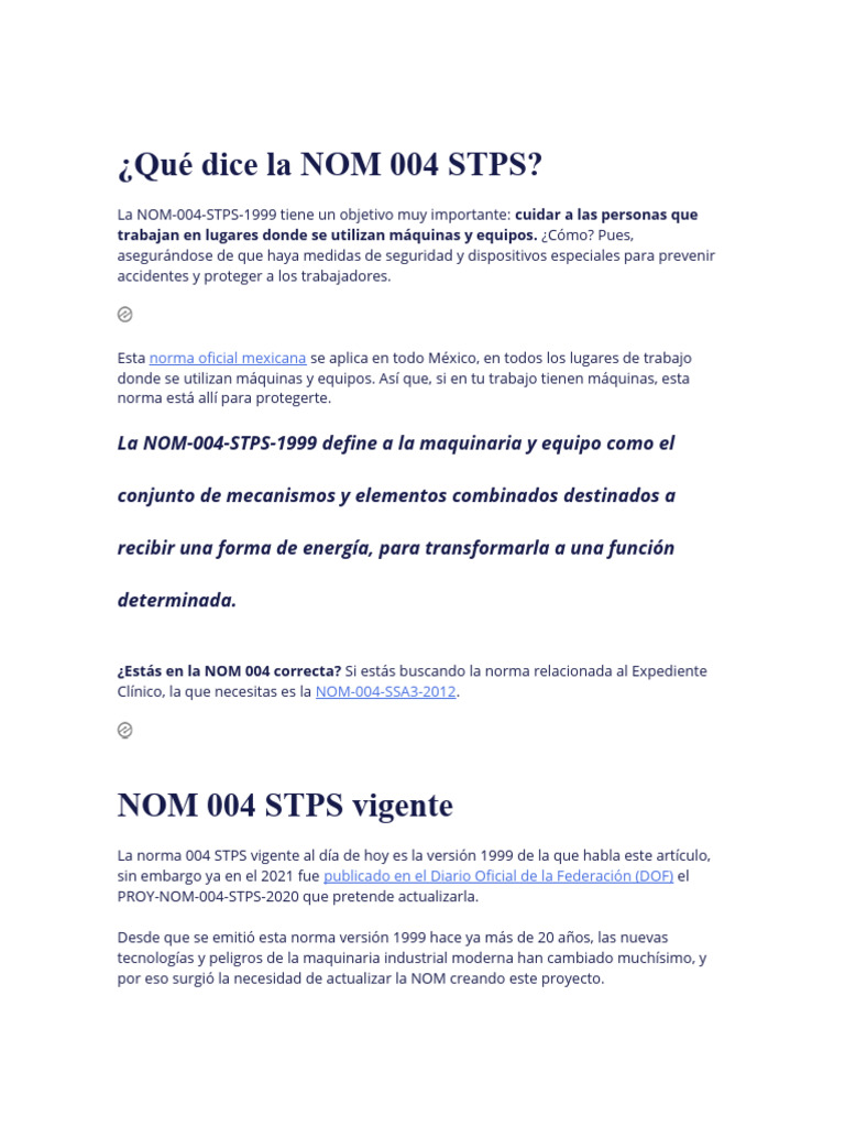 Resumen de La Nom-004 STPS | PDF