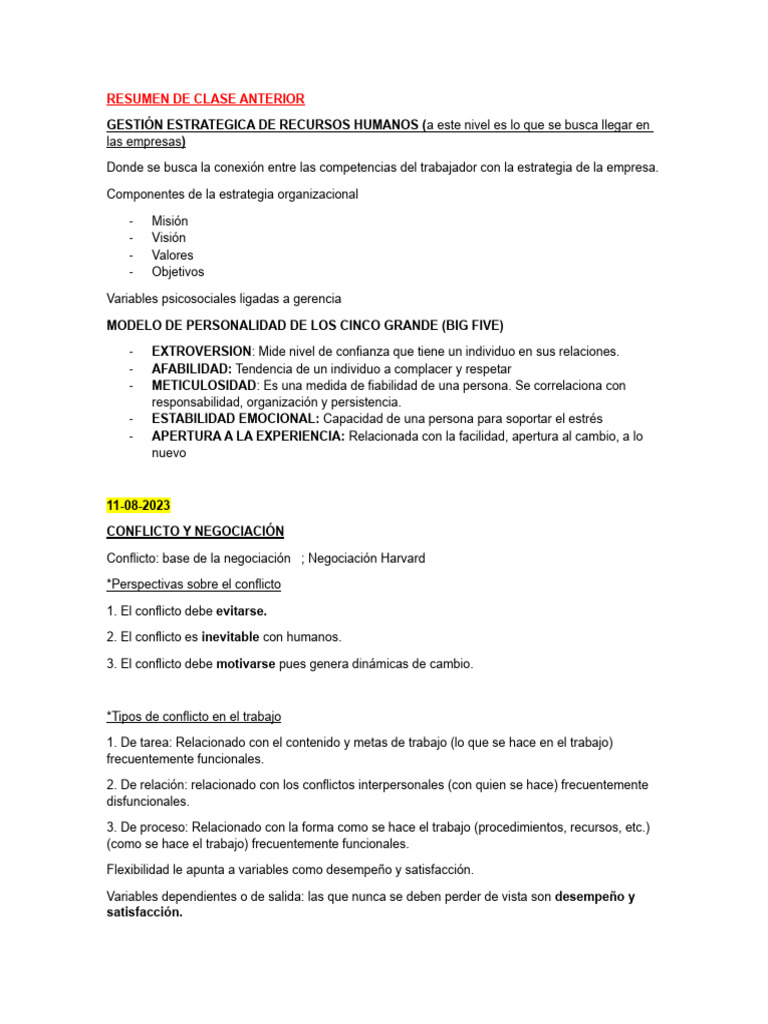 Clase 2023 Esp - Gerencia - Talento - Humano | PDF