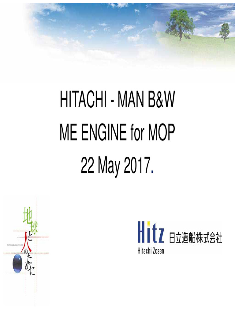 HITACHI - MAN B&W ME Engine For MOP | PDF