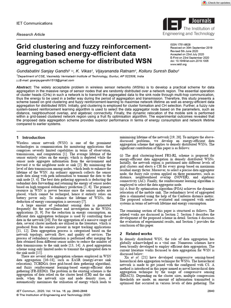 IET Communications - 2020 - Sanjay Gandhi - Grid Clustering and Fuzzy Reinforcement Learning ...