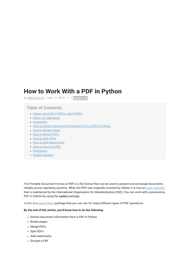 How to Work With a PDF in Python – Real Python125944 | PDF