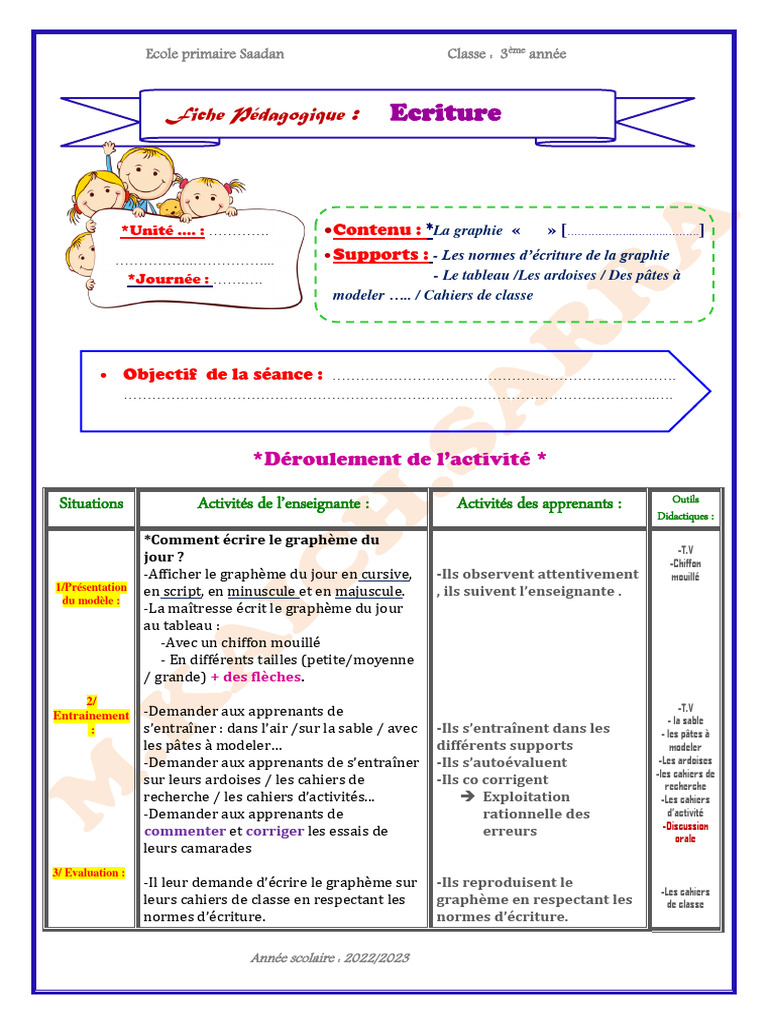 Ecriture-fiche-modèle | PDF