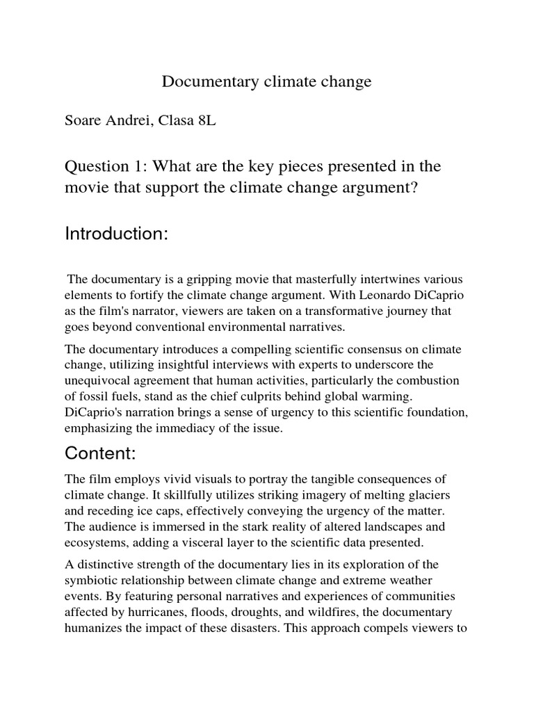 Documentary Climate Change | PDF | Science & Mathematics