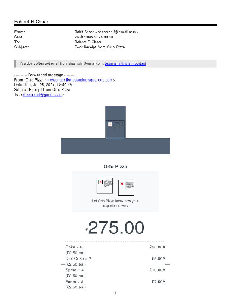 Orto Receipt | PDF | Trade