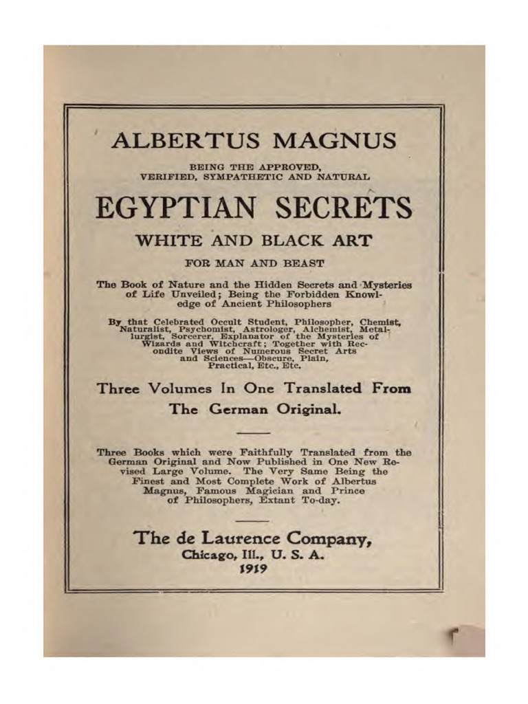 Albertus Magnus - Egyptian Secrets | PDF | Devil | Jesus
