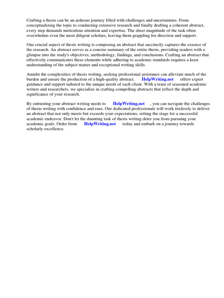 Sample of Abstract Thesis | PDF